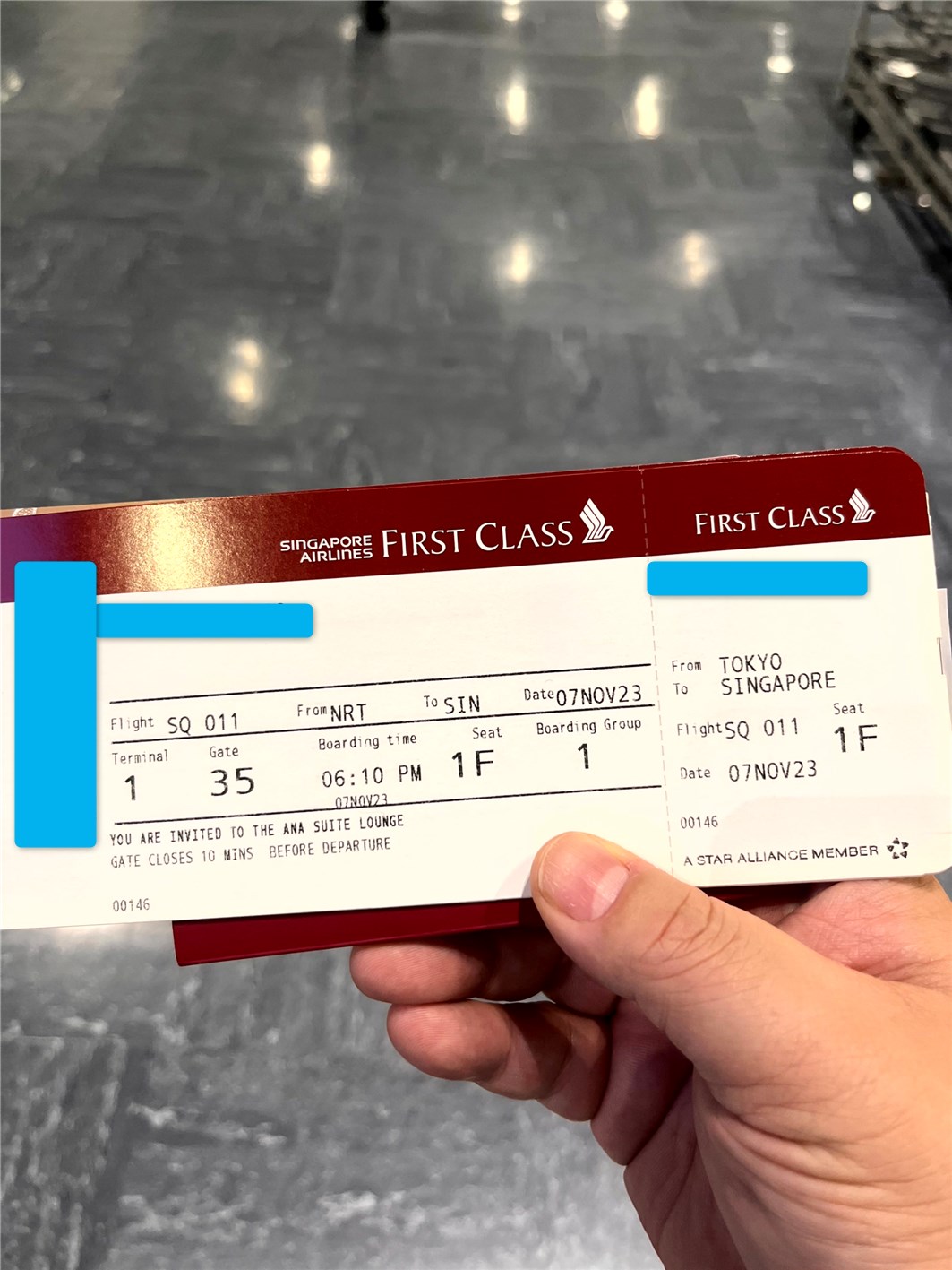 【ファーストクラス】成田→シンガポール便(SQ11)でシンガポール航空ファーストクラスに搭乗してきました【世界一周航空券】 - ひやまんブログ